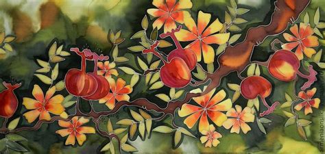 Шелковый шарф Ветка в интернет магазине на Ярмарке Мастеров Ереван доставка по России