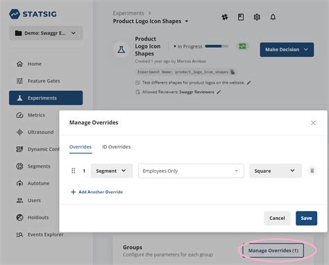 Testing Your Configurations On Statsig Statsig Docs
