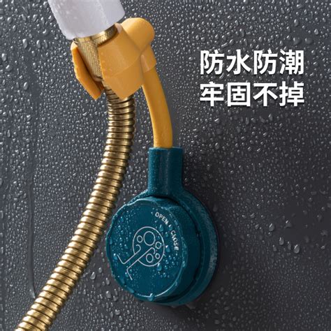 免打孔万向花洒支架摇头可调节浴室喷头淋浴吸盘固定座热水器支架 虎窝淘
