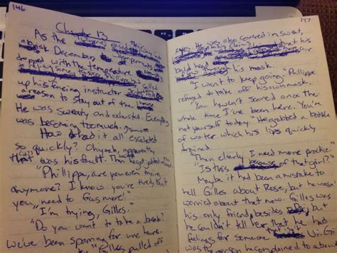 Messy Handwriting In Open Notebook