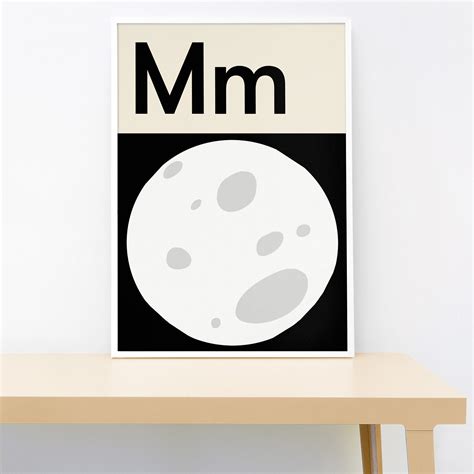 Moon Alphabet Print Etsy