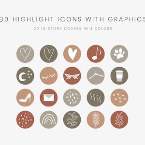 Earth Tones Instagram Story Highlight Icons Autumn IG Highlight Icons Instagram Stories