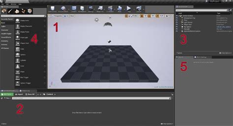 The Ue4 Editor 1 The Main Viewport Showing The Currently Loaded