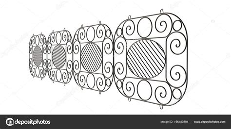 3d Rendering Of A Metalic Stair Rail Isolated On A White Backgro