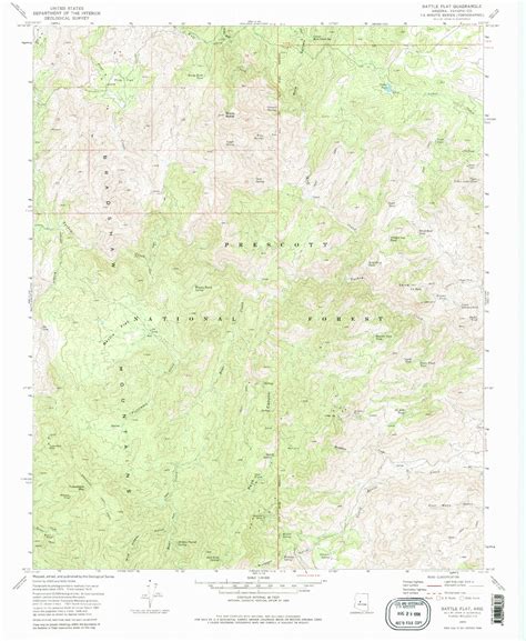 Classic Usgs Battle Flat Arizona 75x75 Topo Map Mytopo Map Store