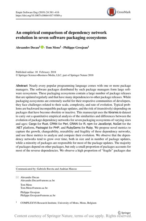 An Empirical Comparison Of Dependency Network Evolution In Seven Software Packaging Ecosystems