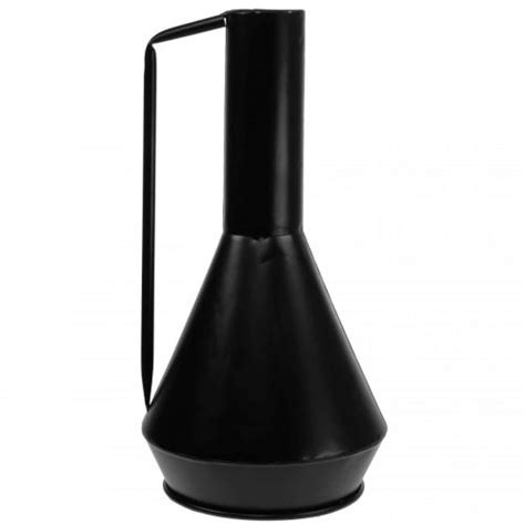 Floristik24 De Deko Vase Metall Schwarz Henkel Dekokanne 14cm H28 5cm 08901