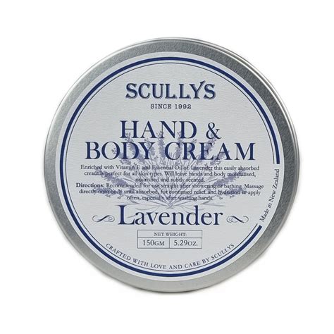 Scullys Lavender Hand And Body Cream Skincare Products