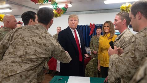 Donald Trump Makes Surprise Visit To Us Troops In Iraq Us News Sky News