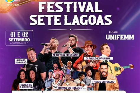 Programação Festival Sete Lagoas 2023 Inimutaba Fest