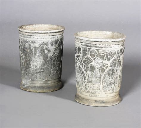 Bonhams An Unusual Pair Of Weathered Lead Terrace Vases In The Manner Of Sir Edwin Lutyens
