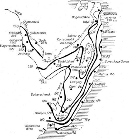 Sketch Map Of The Ground Freezing Depth In Cm In The Southern Part Of