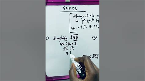 Simplify Surds In 54seconds😊 Simplifyradicals Surds Radical Surdsandindices