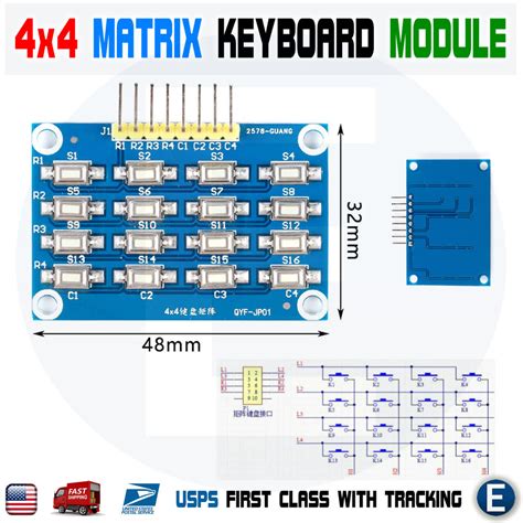 4x4 Matrix Array Keyboard Module 16 Buttons Smd For Mcu Arduino 44 Ke