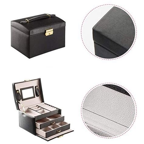 Pu Leather Jewelry Box Trendy Luxury Three Layer D Vicedeal