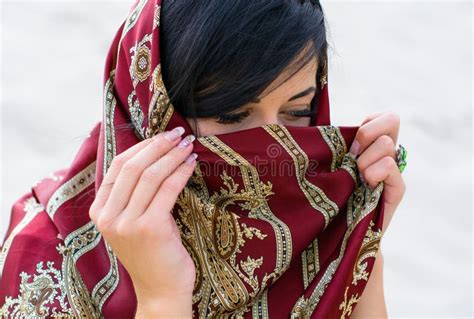 Muslim Woman In Silk Scarf Stock Photo Image Of Fashion