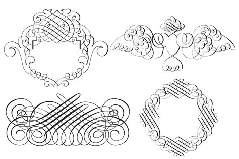 Premium Vector A Set Of Four Calligraphy Frames With A Design In The