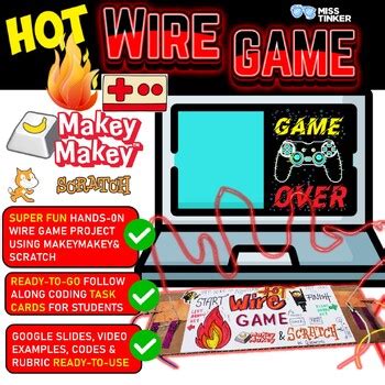 Makey Makey Hot Wire Game And Scratch Coding Task Cards Google Slides Video