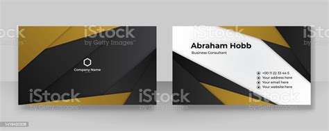 현대 창조적이고 깨끗한 명함 템플릿 럭셔리 명함 디자인 템플릿 추상적 인 황금빛 반짝이는 물결 모양의 선이있는 우아한 어두운 검은 색 배경 벡터 일러스트 레이 션 0명에