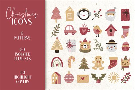 Christmas Icon Boho Bundle SVG Christmas Patterns By Tori Card Store