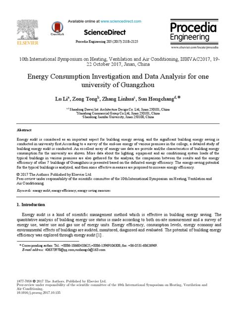 Energy Consumption Investigation And Data Analysis Pdf Pdf Air