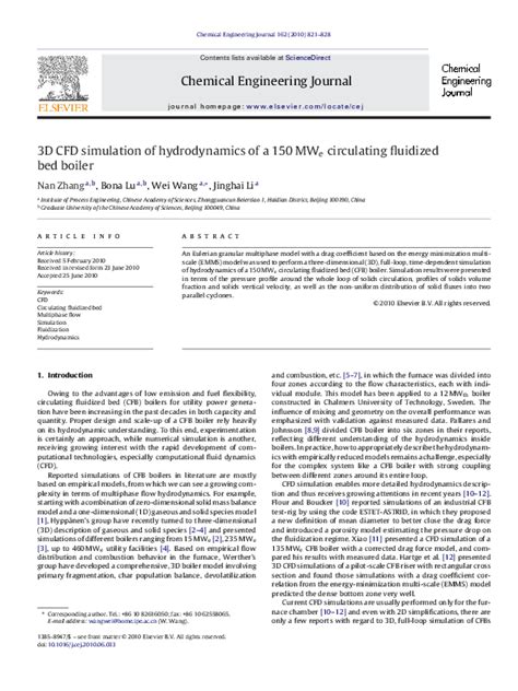 pdf 3d cfd simulation of hydrodynamics of a 150 mw e circulating
