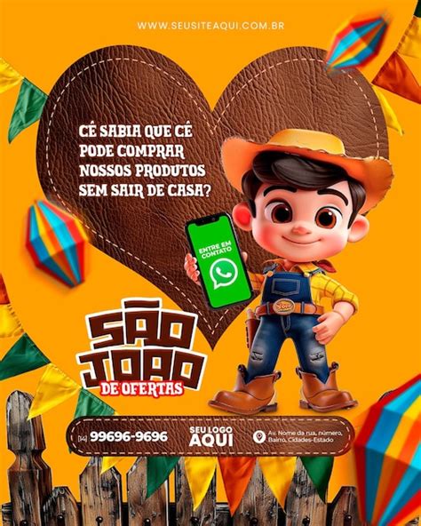 Post Para Redes Sociais Festa Junina Sao Joao Psd Editável Psd Premium