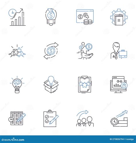 skill utilization line icons collection efficiency innovation