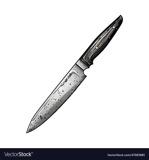 Knife Steel Blade Handle Of Antique Dagger Vector Image