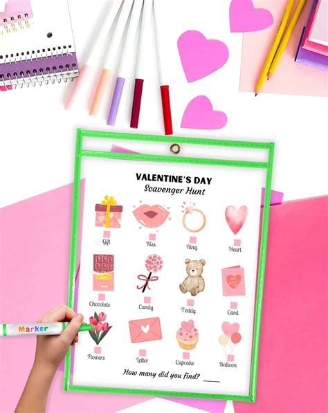 Free Printable Indoor Valentines Day Scavenger Hunt The Artisan Life