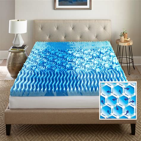 Henredon Gellux Gel Infused Cooling Foam Mattress Topper Queen Royal