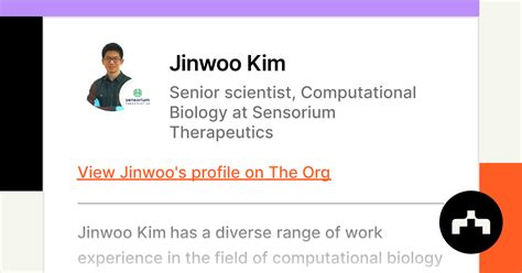 Jinwoo Kim Senior Scientist Computational Biology At Sensorium