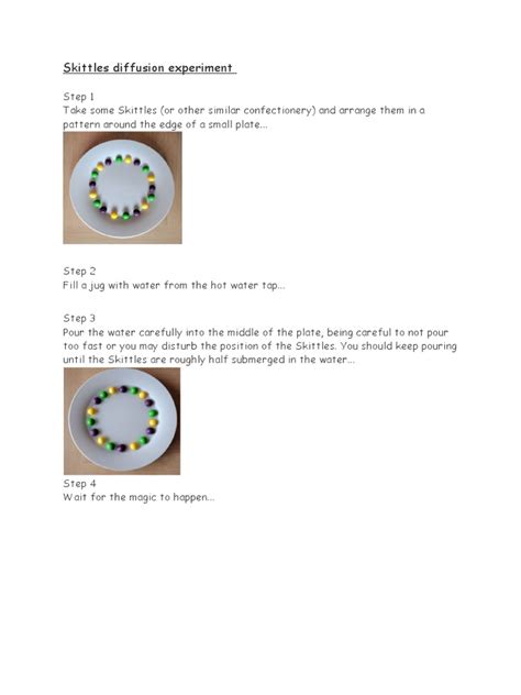 Skittles Diffusion Experiment Pdf Cooking Food And Wine