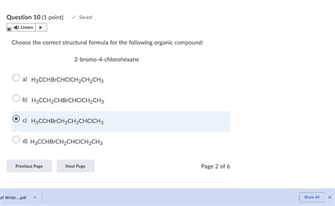 Solved Question 10 1 Point Saved E Listen Choose The