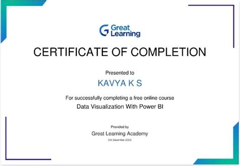 Completed Data Visualization With Power Bi Course Kavya Kanur Posted
