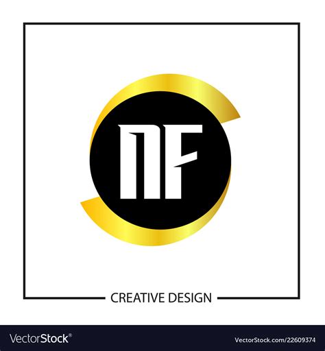 Initial Nf Letter Logo Template Design Royalty Free Vector