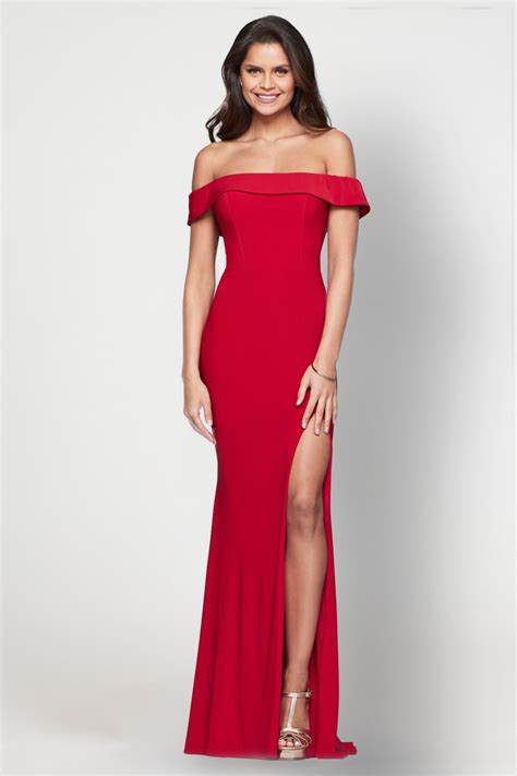 Gorgeous Red Off The Shoulder Gown Rent A Dress