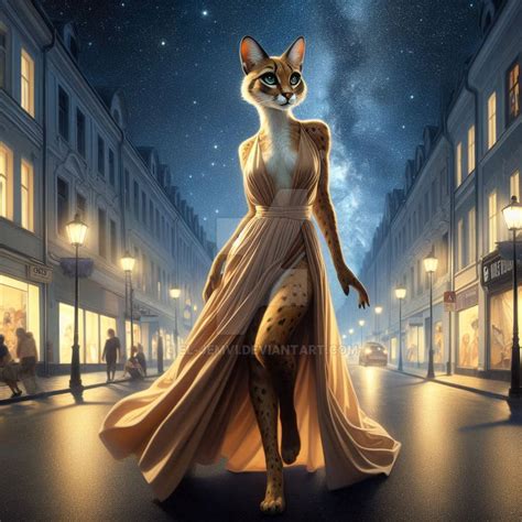 Ai Anthro Cat Woman In A Street At Night 161223 By El Jemvi On Deviantart
