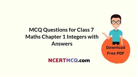 Mcq Questions For Class 7 Maths Chapter 1 Integers With Answers Ncert Mcq
