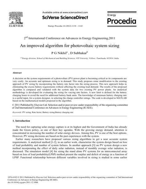 2012 An Improved Algorithm For Pv System Sizing