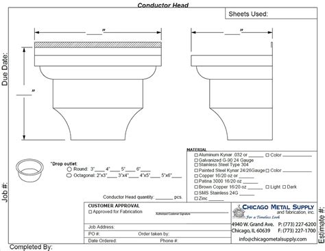 Cms Scupper Box And Conductor Head Forms Chicago Metal Supply