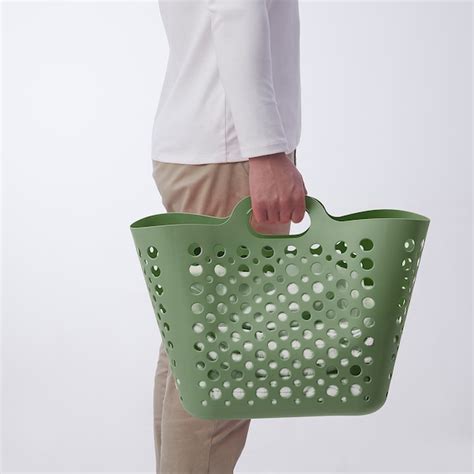 Slibb Flexible Laundry Basket Green 24 L Ikea
