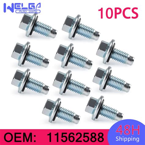 10pc Oil Pan Drain Plug Bolt W O Ring For Chevrolet For Buick For