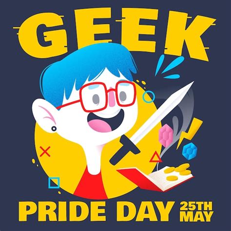 Geek Pride Day Concept Free Vector