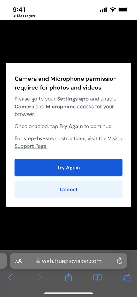 Cameramicrophone Permissions Error Web App Truepic Vision App Support