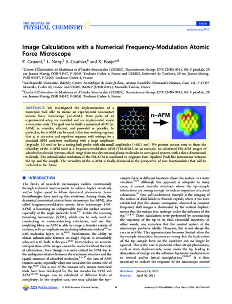 Pdf Image Calculations With A Numerical Frequency Modulation Atomic