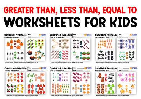 Greater Than Less Than Or Equal To Worksheets Greater Than L
