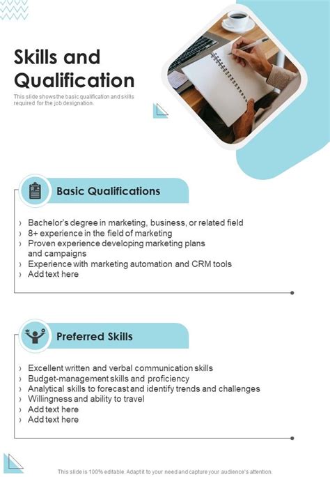 Skills And Qualification Proposal For Marketing Job One Pager Sample