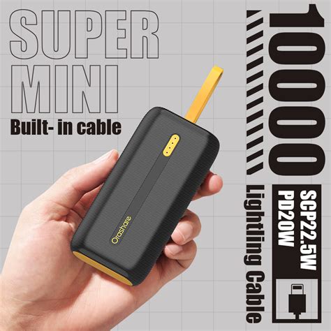 Orashare O10m 10000mAh Power Bank Built In Cable 22 5W Super Fast