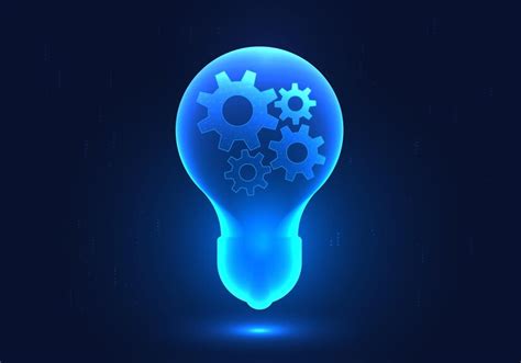 Premium Vector Cogs Spinning In A Light Bulb Refer To The Thought